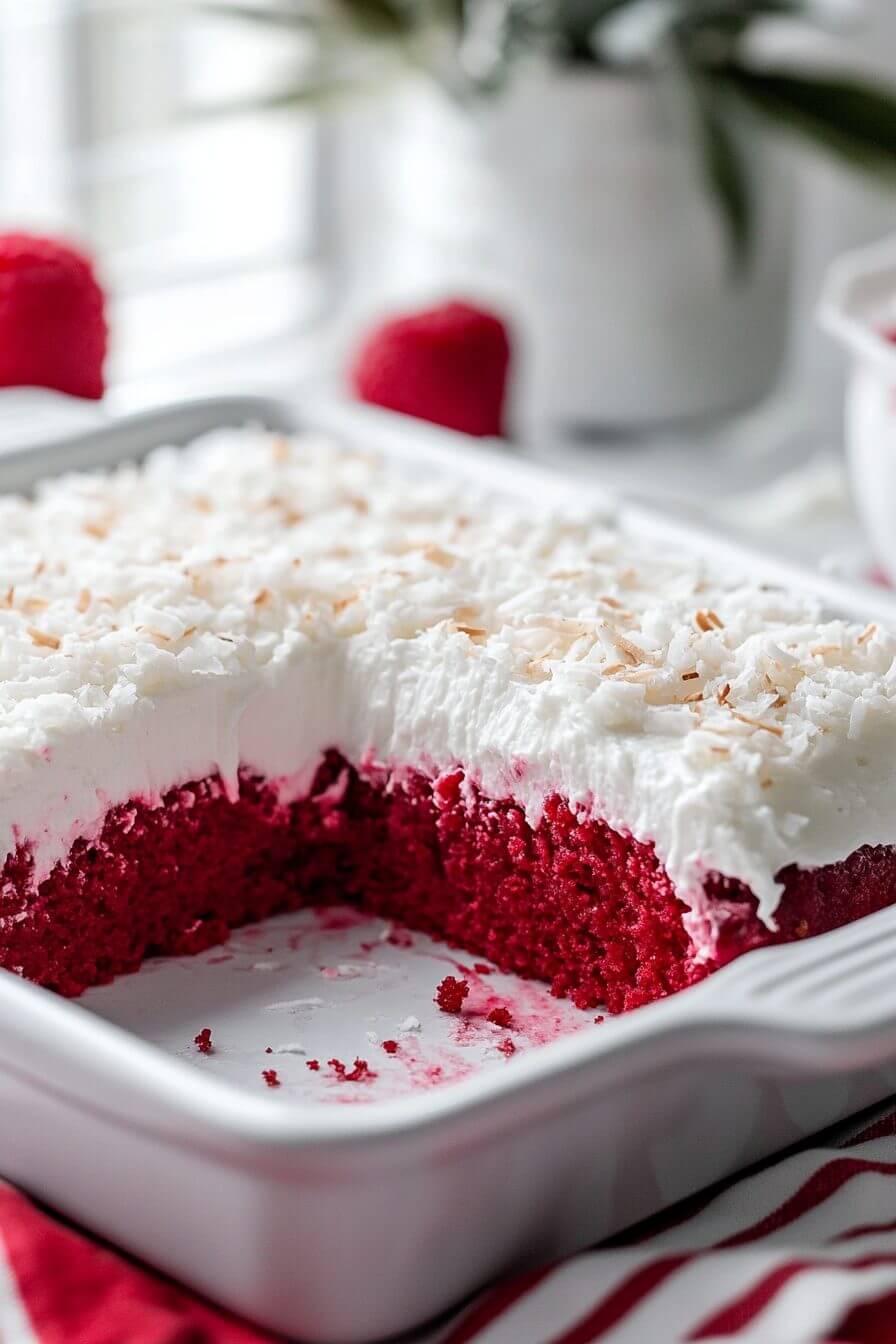 Raspberry Zinger Poke Cake - It's Not About Nutrition