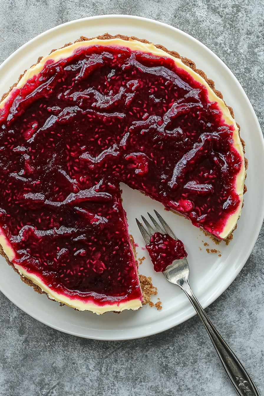 Raspberry Ripple Cheesecake Slice - It's Not About Nutrition