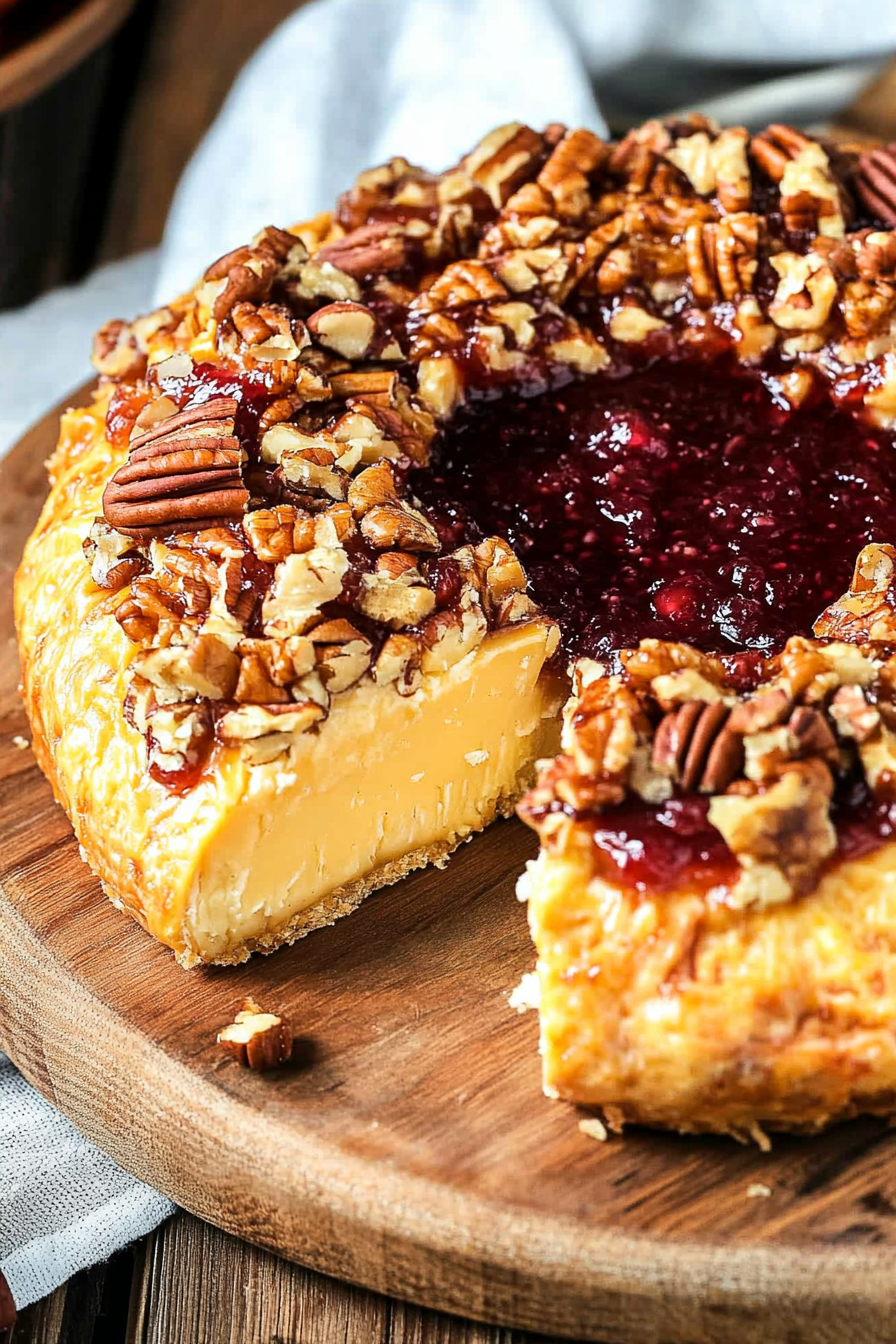 Pecan Cheddar Cheese Ring with Strawberry Preserves Recipe - It's Not ...