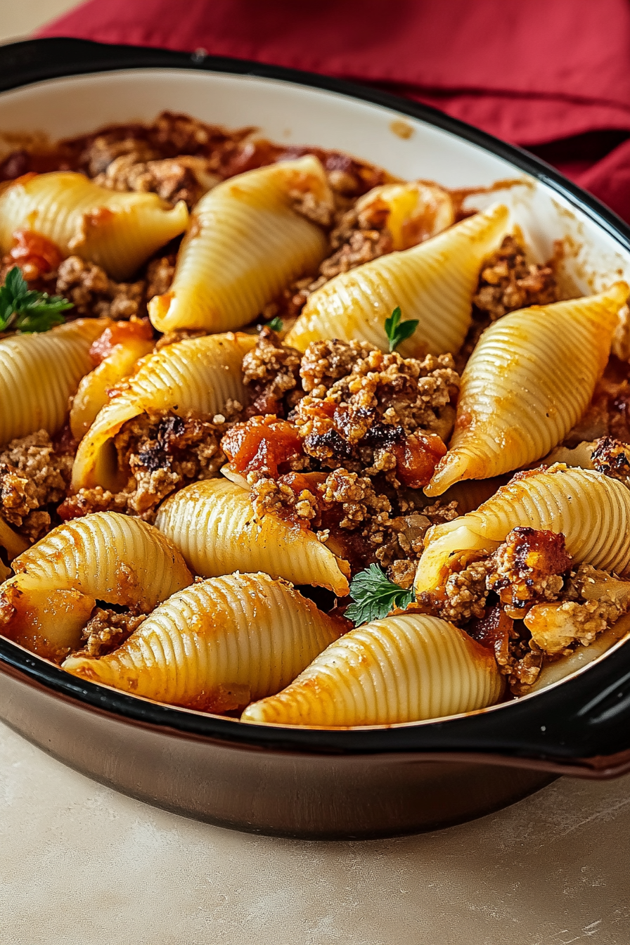 EASY MEXICAN PASTA SHELLS WITH GROUND BEEF - It's Not About Nutrition