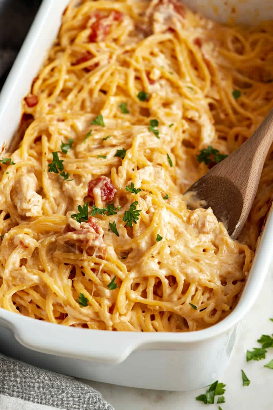 Chicken Spaghetti Casserole - It's Not About Nutrition