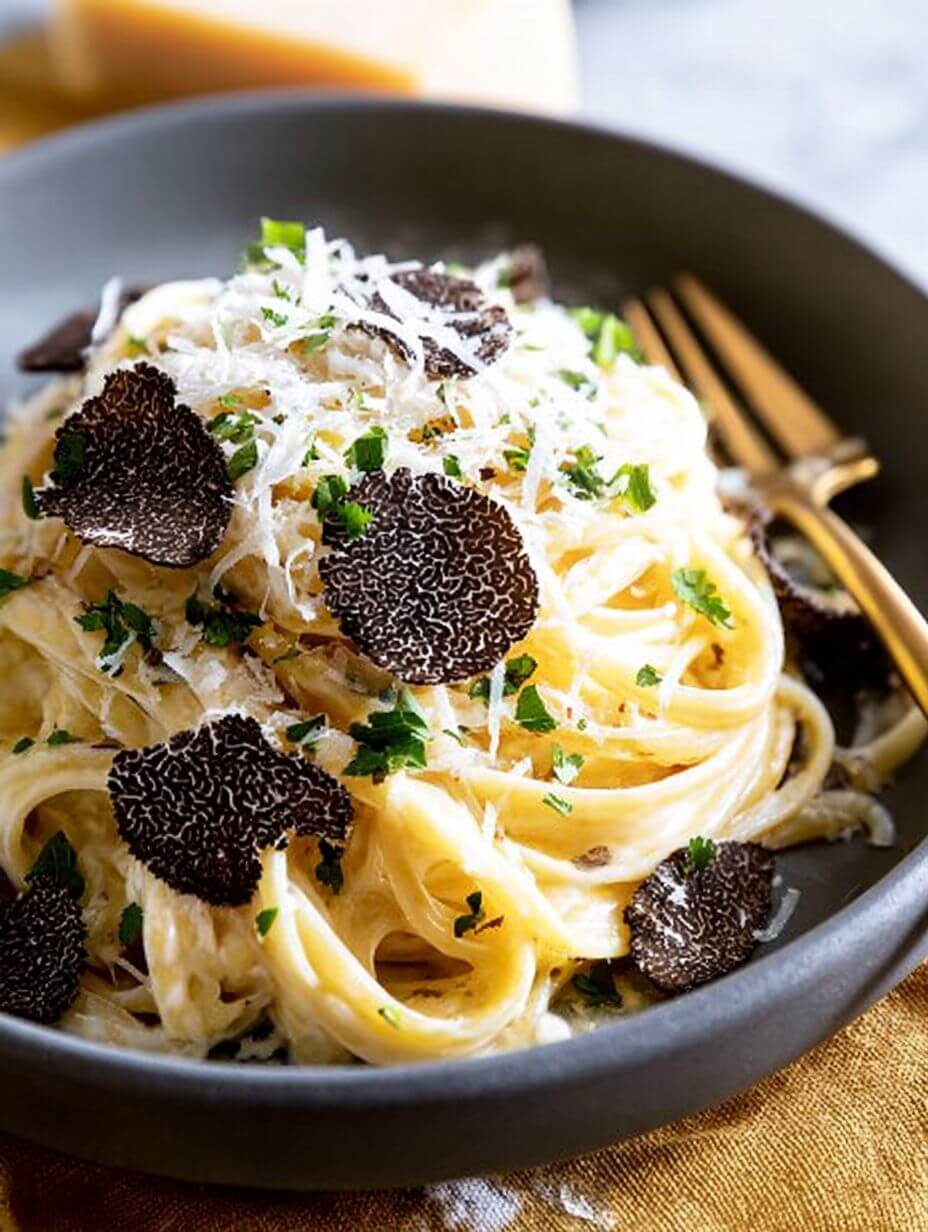 5 Ingredient Black Truffle Pasta - It's Not About Nutrition