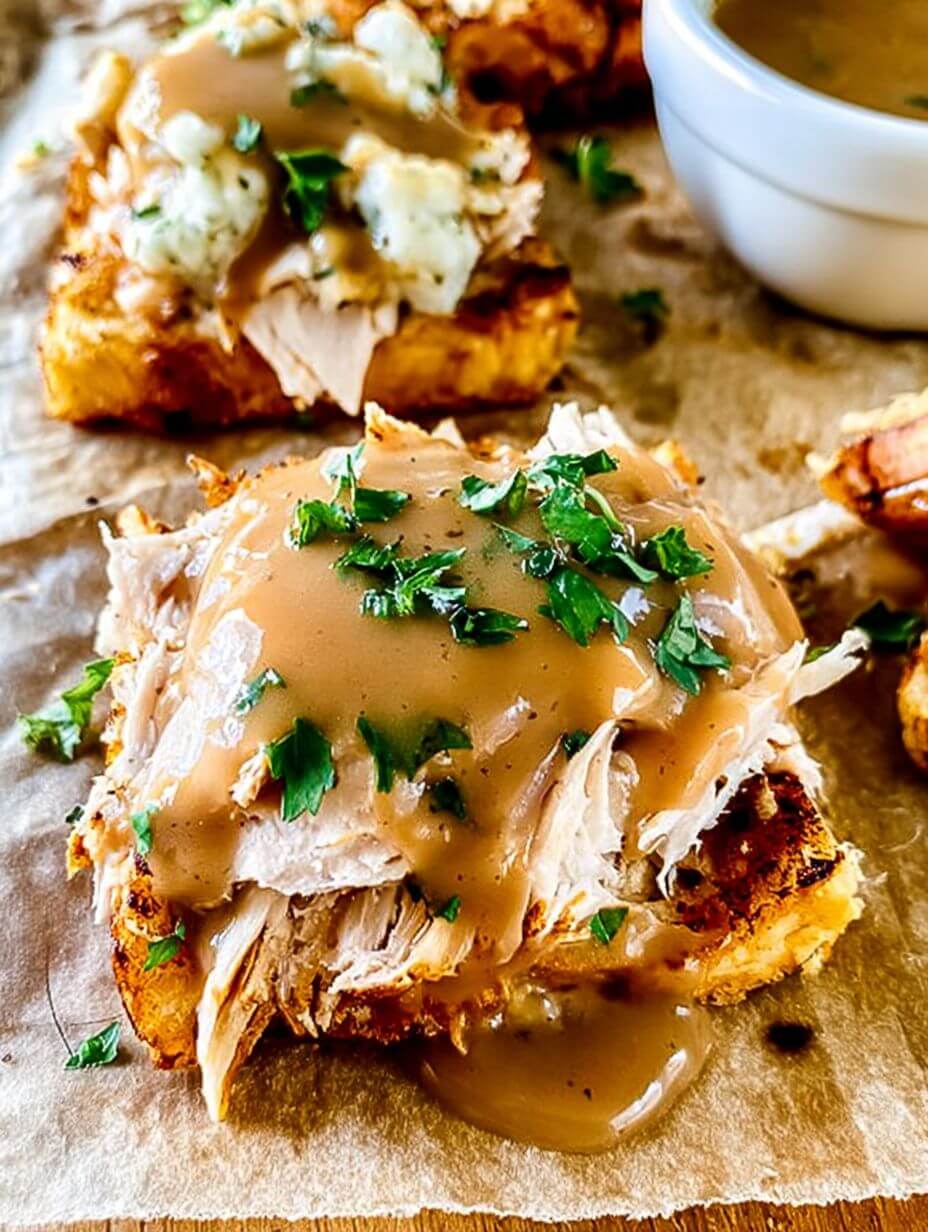 Open‑Faced Turkey & Gravy Sandwiches - It's Not About Nutrition