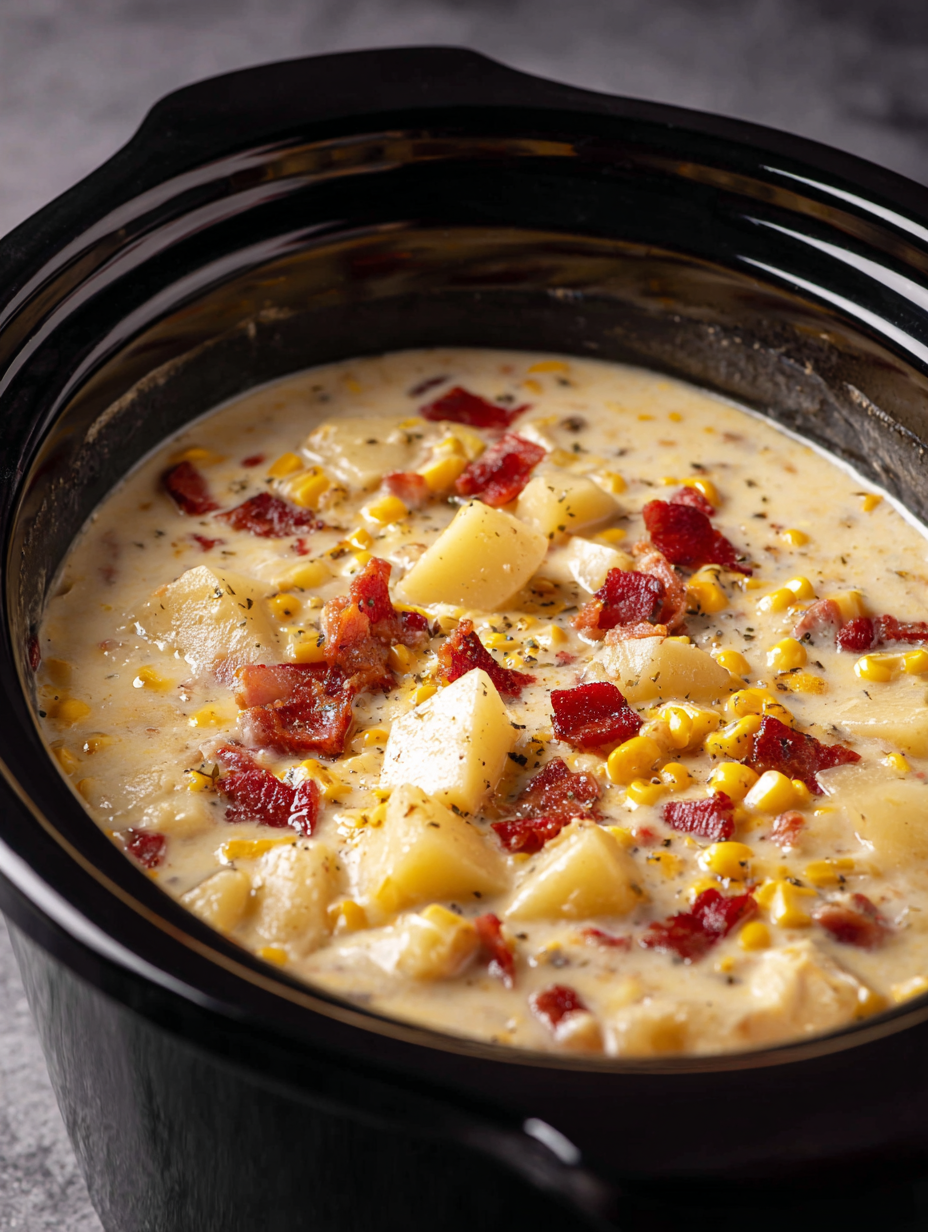 slow cooker Amish Corn Chowder - It's Not About Nutrition