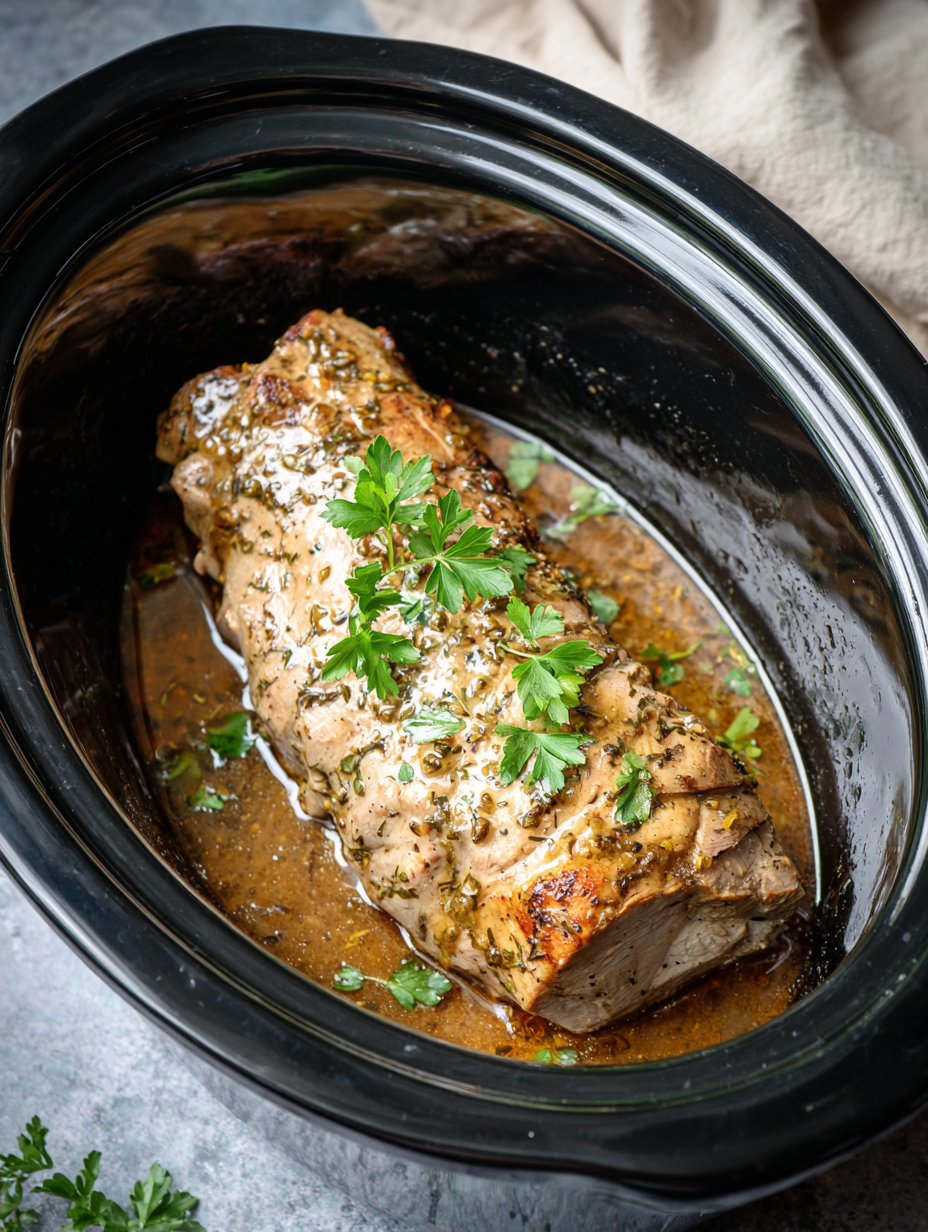 Slow Cooker Maple Dijon Pork Tenderloin - It's Not About Nutrition