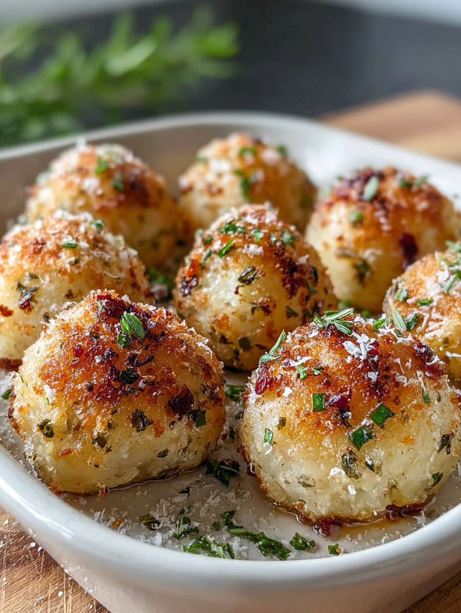 Herb-Infused Baked Potato Balls with Parmesan - It's Not About Nutrition