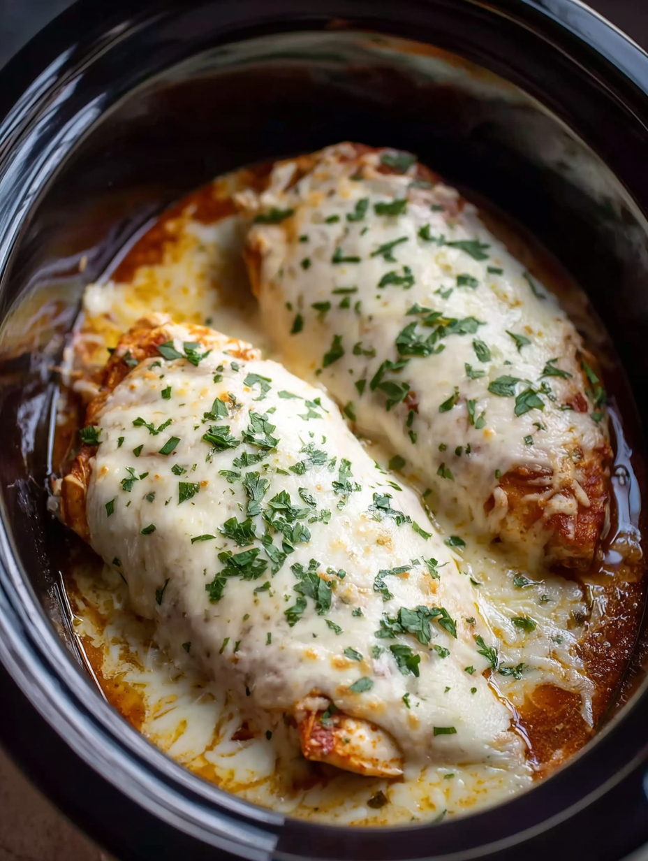 Slow Cooker Cheesy Mozzarella Chicken - It's Not About Nutrition