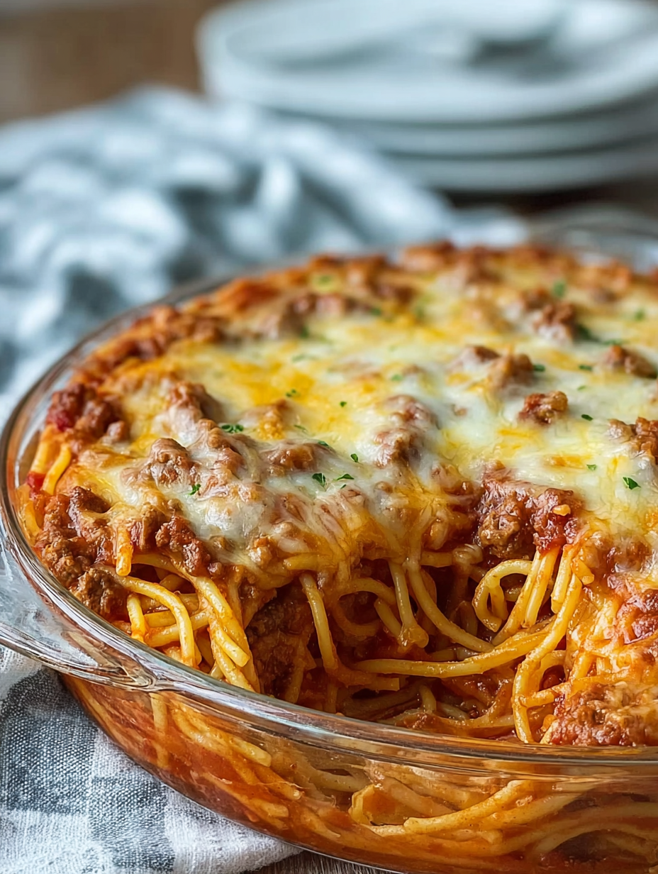Old-Fashioned Beef Spaghetti Pie - It's Not About Nutrition
