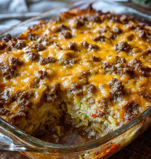 Southern Style Cabbage Beef Bake - It's Not About Nutrition
