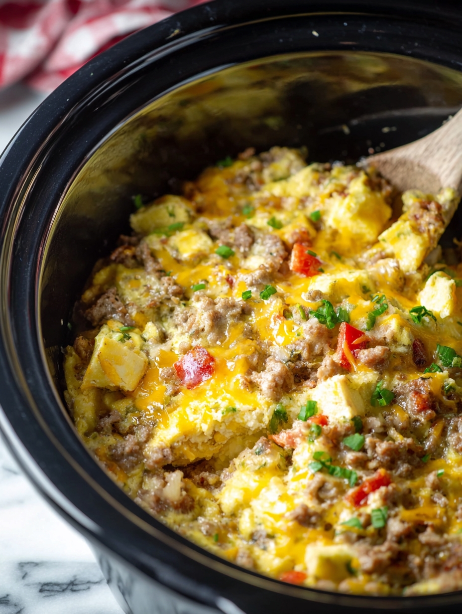 Slow Cooker Overnight Breakfast Casserole - It's Not About Nutrition