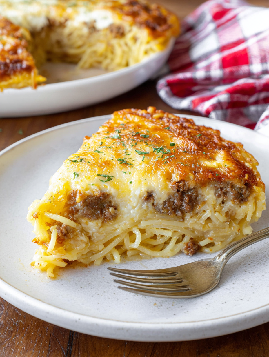 Friendship Spaghetti Pie - It's Not About Nutrition