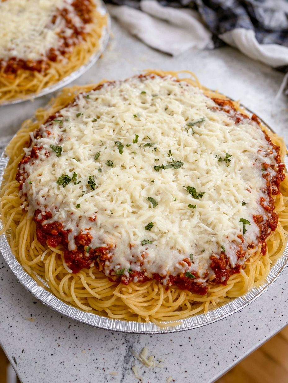 Friendship Spaghetti Pie - It's Not About Nutrition