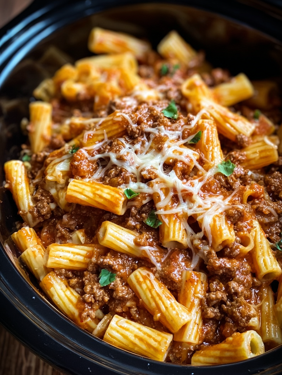 Slow Cooker 5-Ingredient Beef and Cheese Pasta - It's Not About Nutrition