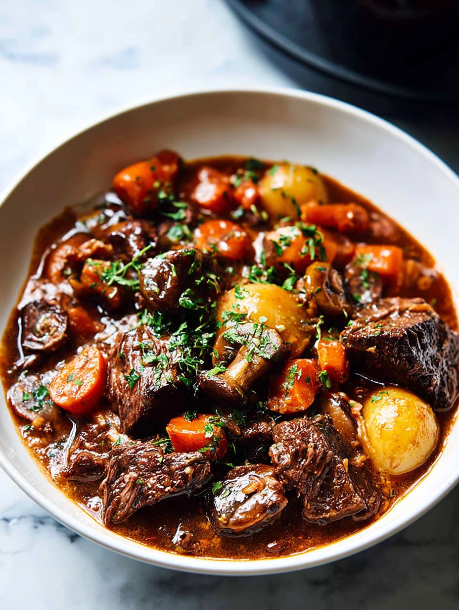 Slow Cooker Beef Bourguignon - It's Not About Nutrition