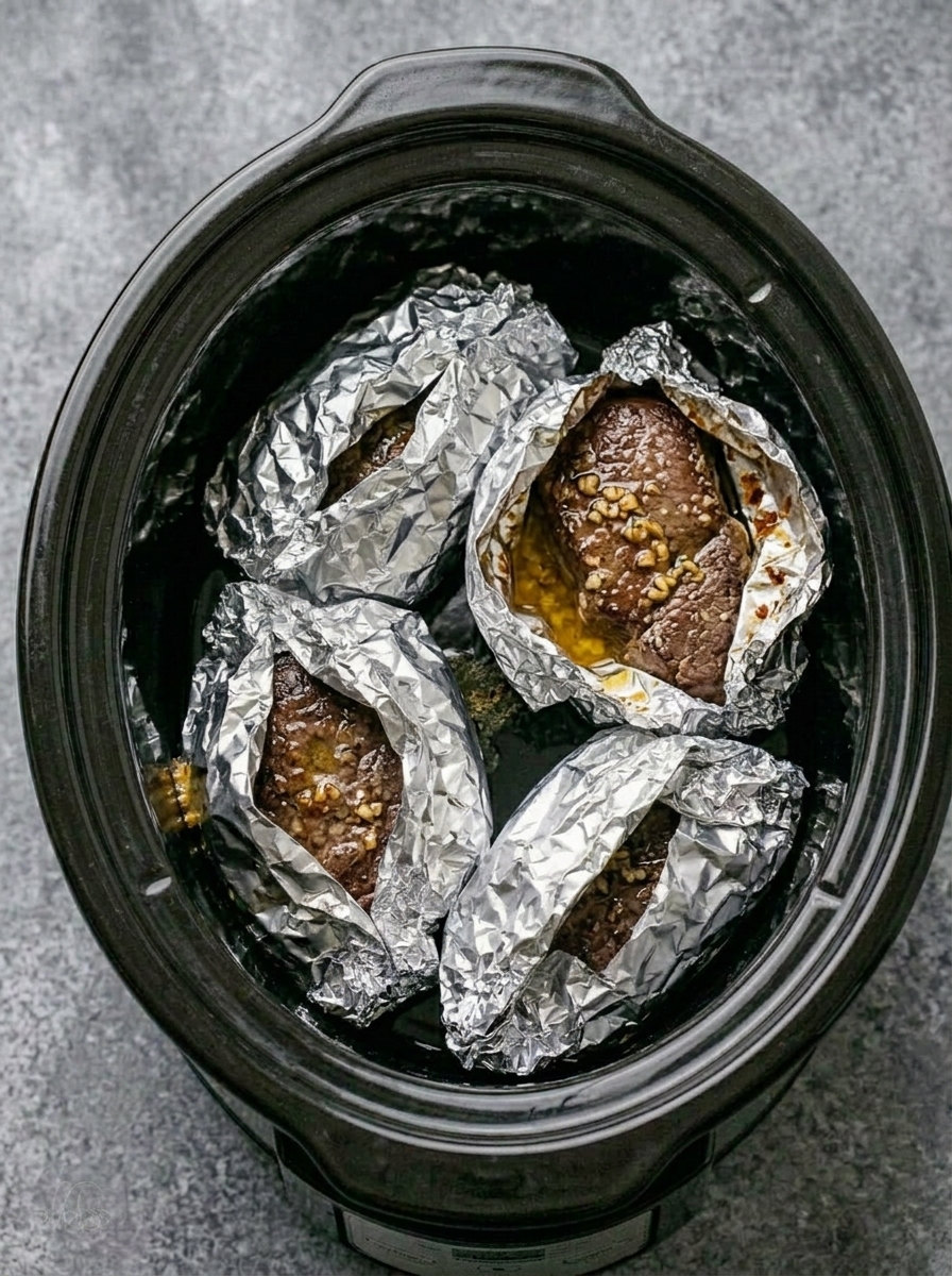 Slow Cooker 4-Ingredient Garlic Butter Steak Packets - It's Not About ...