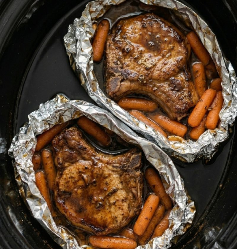 slow cooker honey pork chops - It's Not About Nutrition