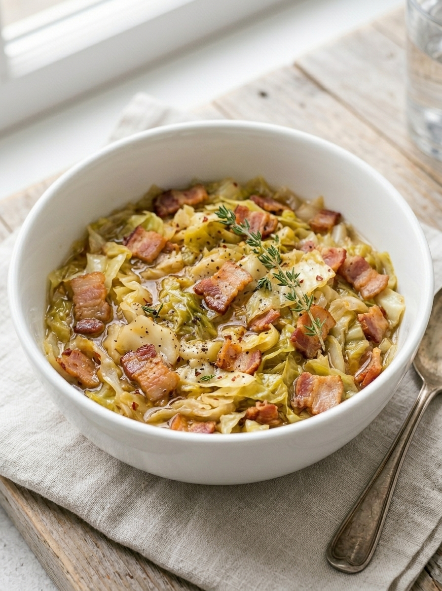 Slow Cooker Cabbage With Bacon - It's Not About Nutrition