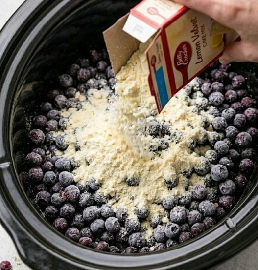 Slow Cooker 4-Ingredient Lemon Blueberry Dump Cake - It's Not About ...