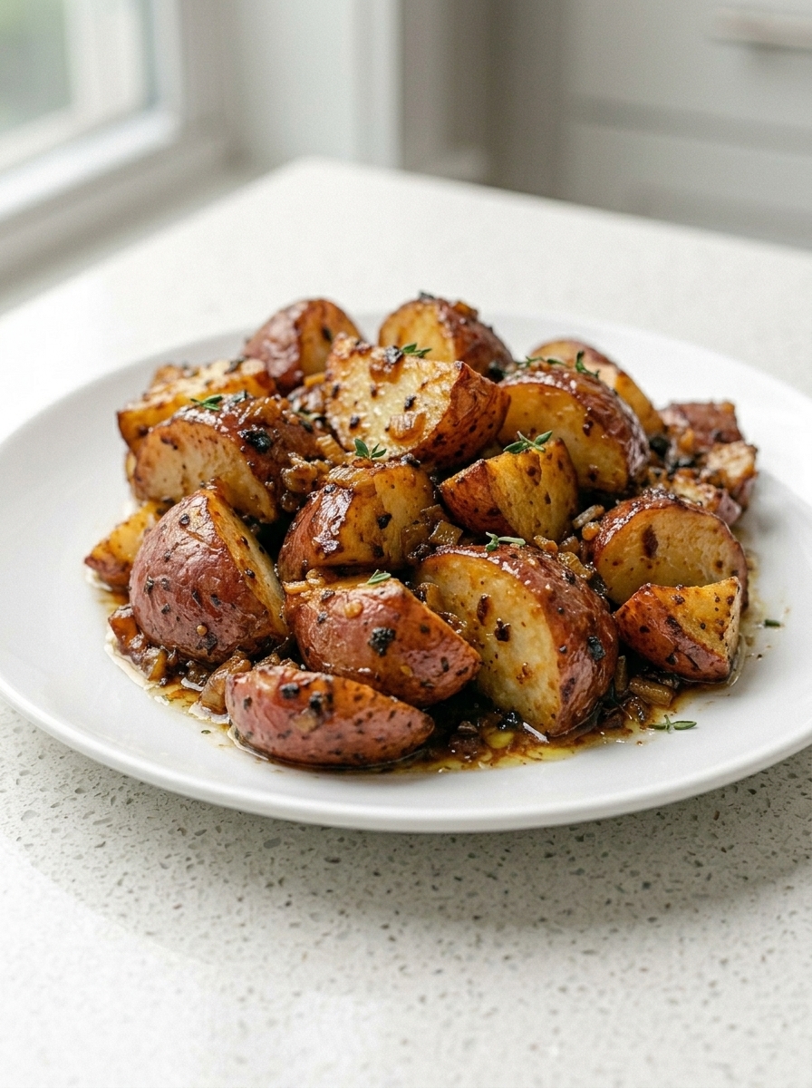 Slow Cooker Onion Butter Potatoes - It's Not About Nutrition