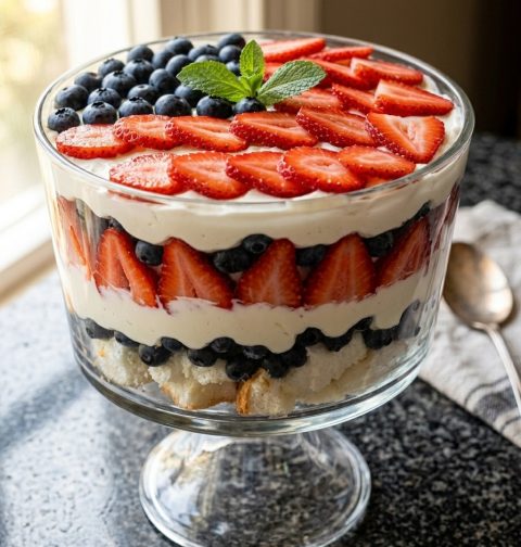 Patriotic Berry Trifle - It's Not About Nutrition
